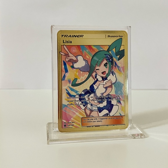 Pokemon | Other | Trainer Lisia 64168 Gold Metal Pokmon Card ...